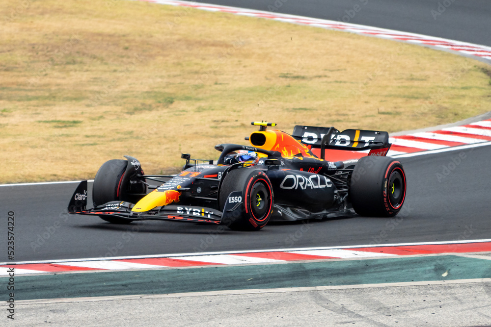 2022 Formula 1 Car at the Hungarian Grand Prix Race - Red Bull - Sergio ...