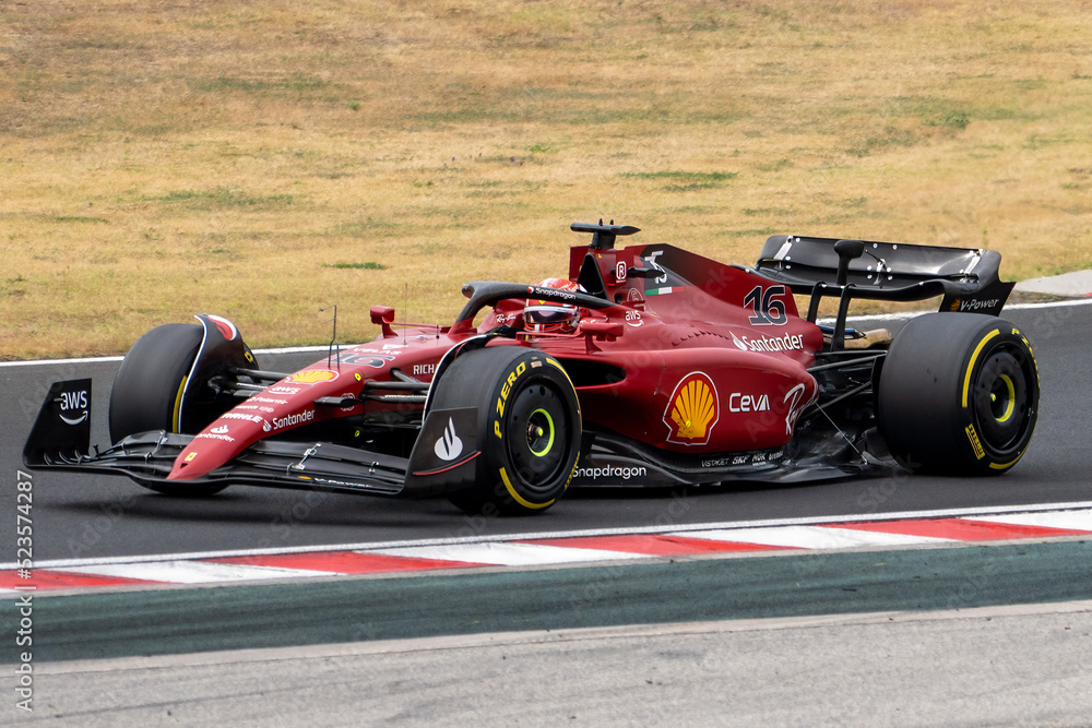 2022 Formula 1 Car at the Hungarian Grand Prix Race - Ferrari - Charles ...