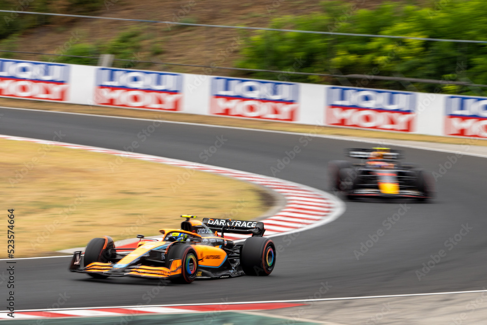 2022 Formula 1 Car at the Hungarian Grand Prix Race - McLaren and Red ...