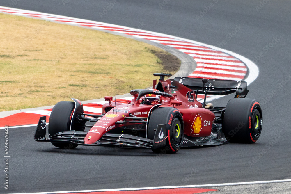 2022 Formula 1 Car at the Hungarian Grand Prix Race - Ferrari - Charles ...