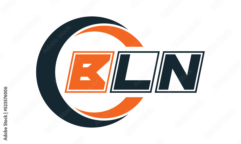 BLN three-letter circle logo design. custom font logo vector template ...