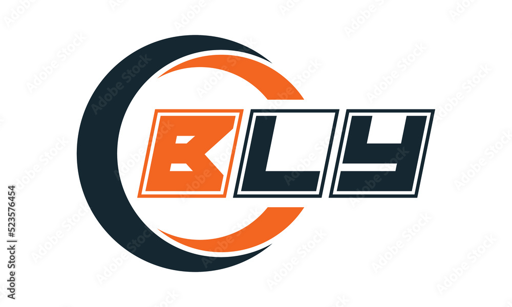 Vetor de BLY three-letter circle logo design. custom font logo vector ...