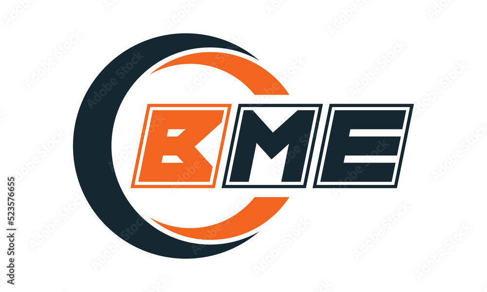 BME three-letter circle logo design. custom font logo vector template ...