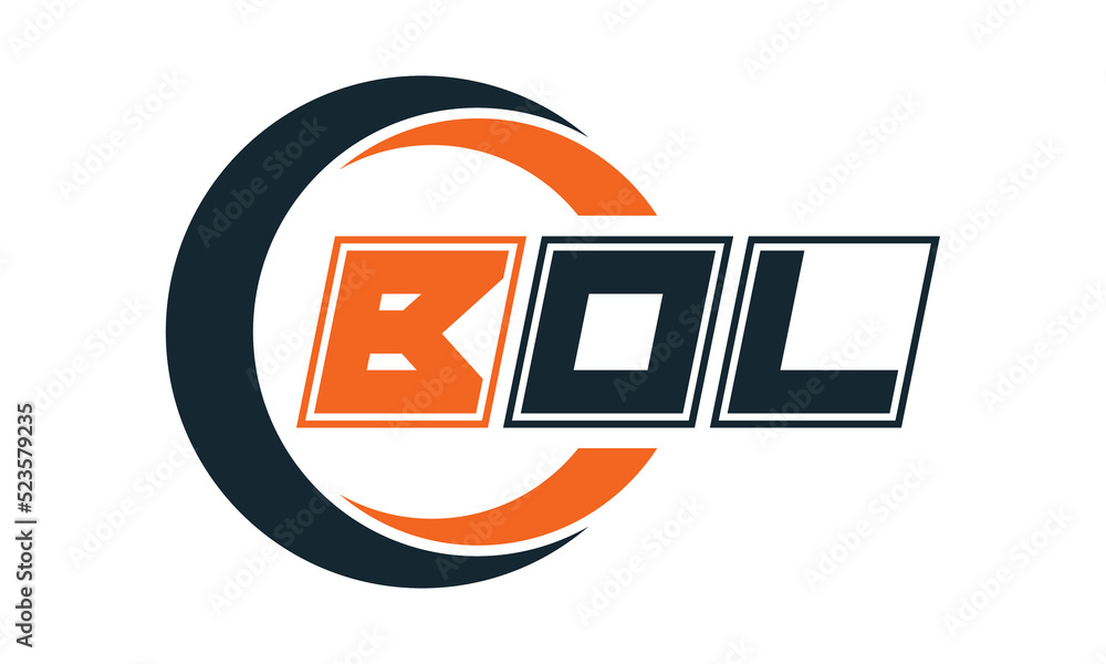 BOL three-letter circle logo design. custom font logo vector template ...
