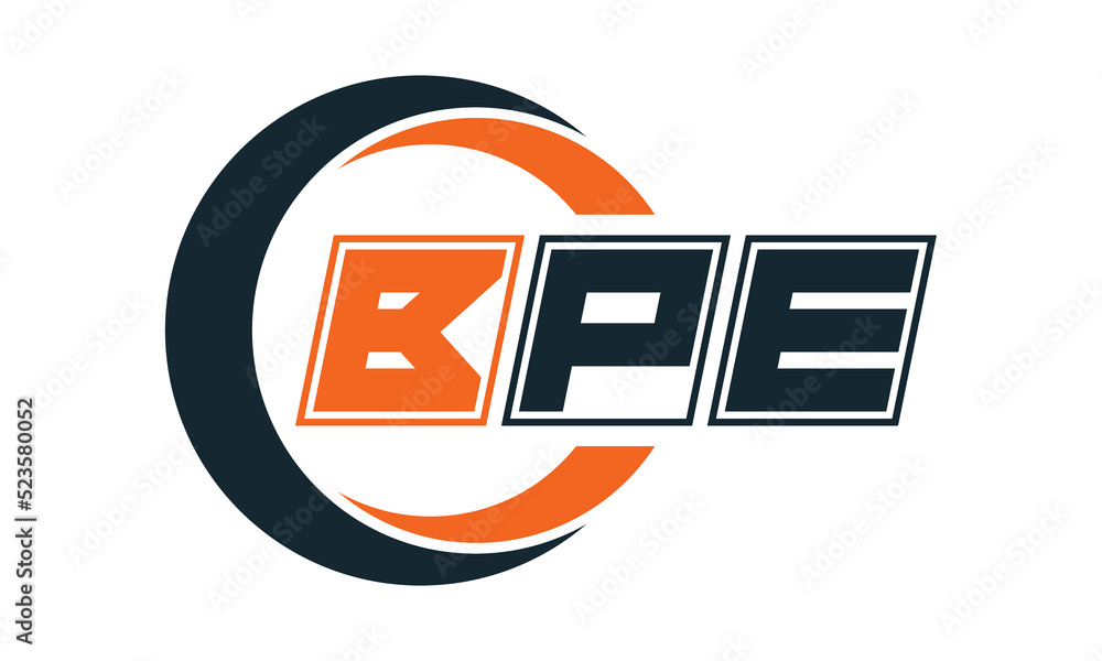Vetor de BPE three-letter circle logo design. custom font logo vector ...