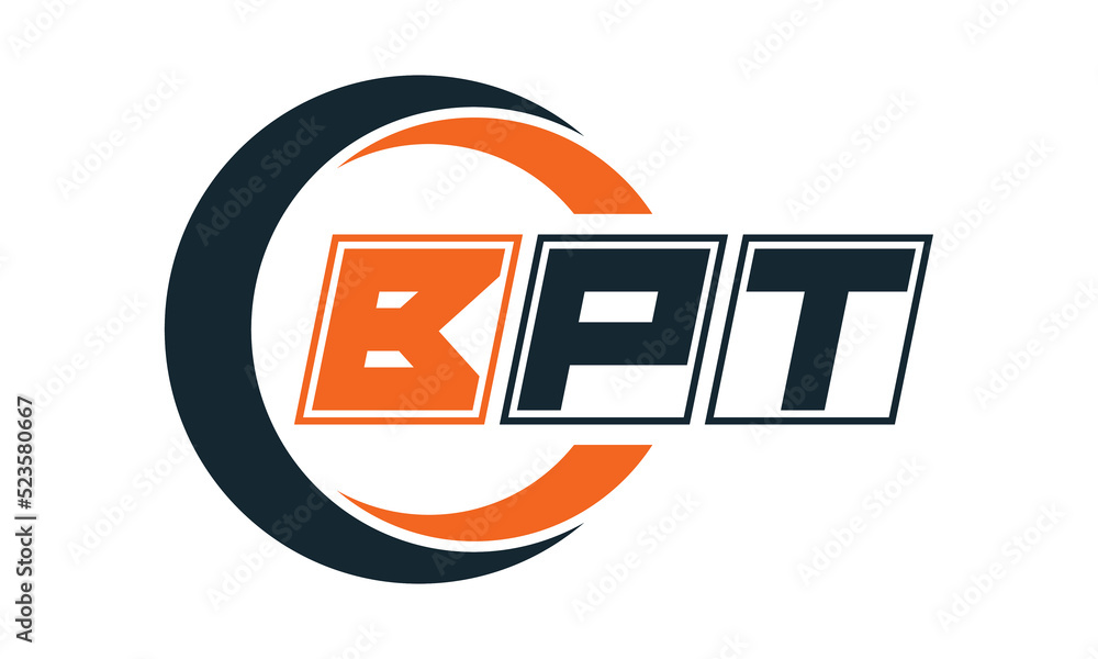 BPT three-letter circle logo design. custom font logo vector template ...