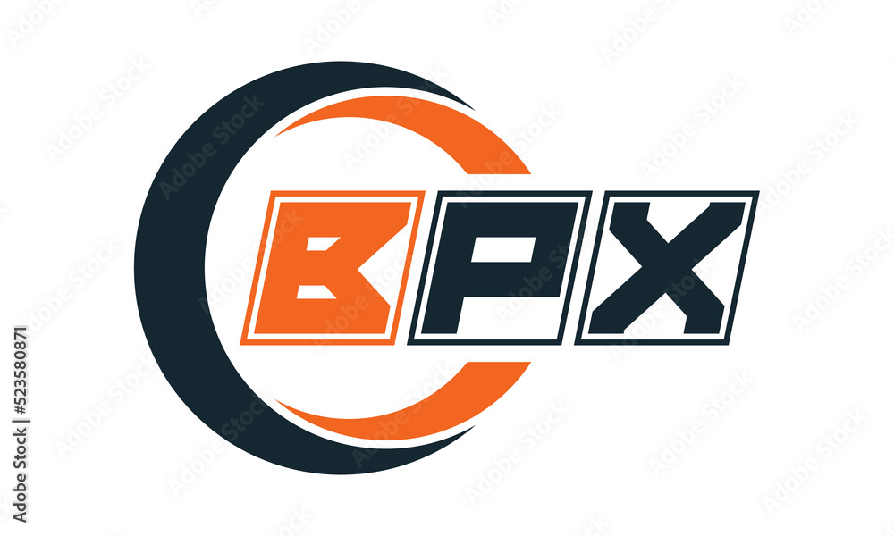 Vetor de BPX three-letter circle logo design. custom font logo vector ...