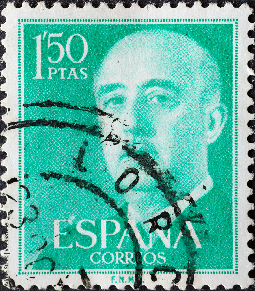 Spanien - CIRCA 1956 : a postage stamp from Spanien, showing a porträt ...