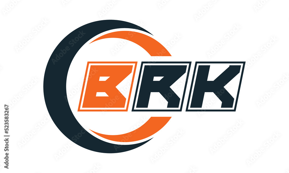 BRK three-letter circle logo design. custom font logo vector template ...