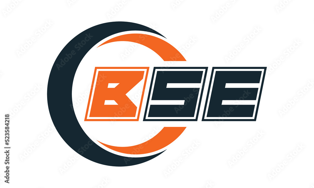 BSE three-letter circle logo design. custom font logo vector template ...