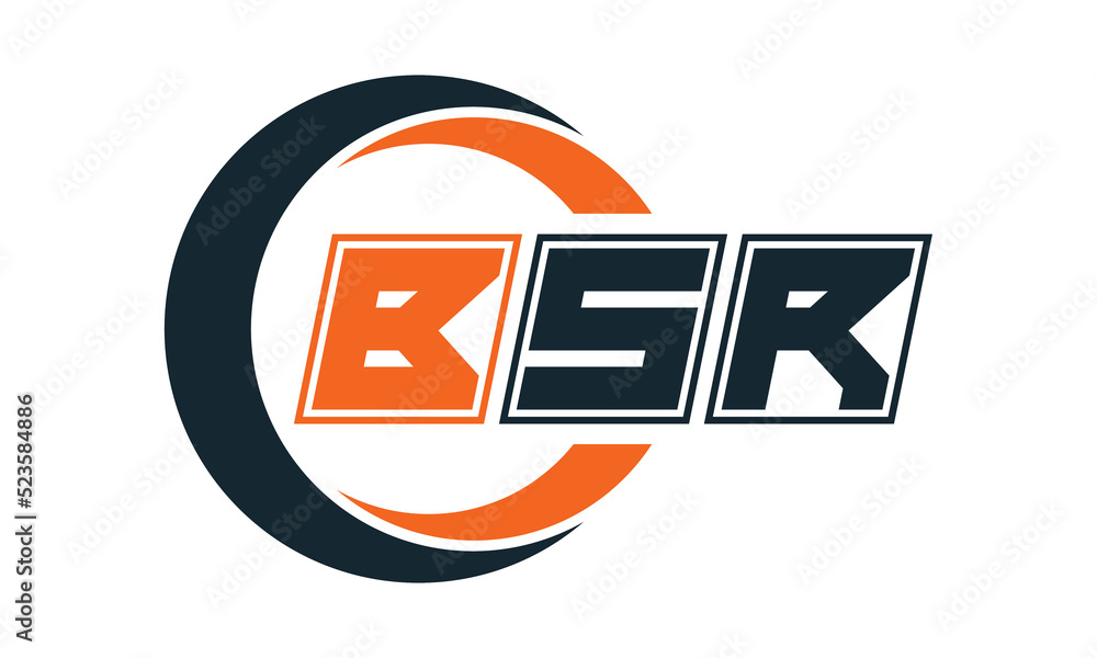 BSR three-letter circle logo design. custom font logo vector template ...