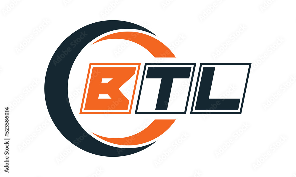 BTL three-letter circle logo design. custom font logo vector template ...