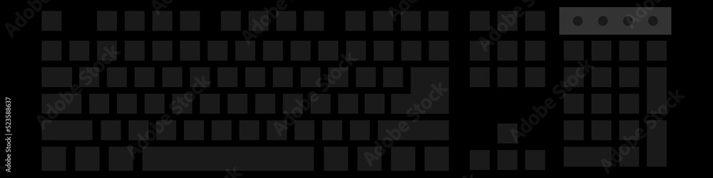 Blank black keyboard layout. Vector illustration Stock Vector | Adobe Stock