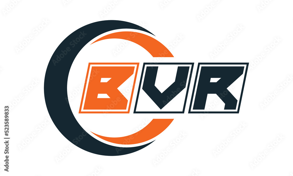 Vecteur Stock BVR three-letter circle logo design. custom font logo ...