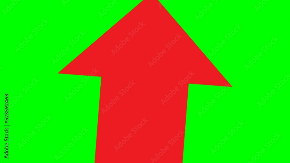 red arrow pointing up icon,symbol of arrow on green screen background ...