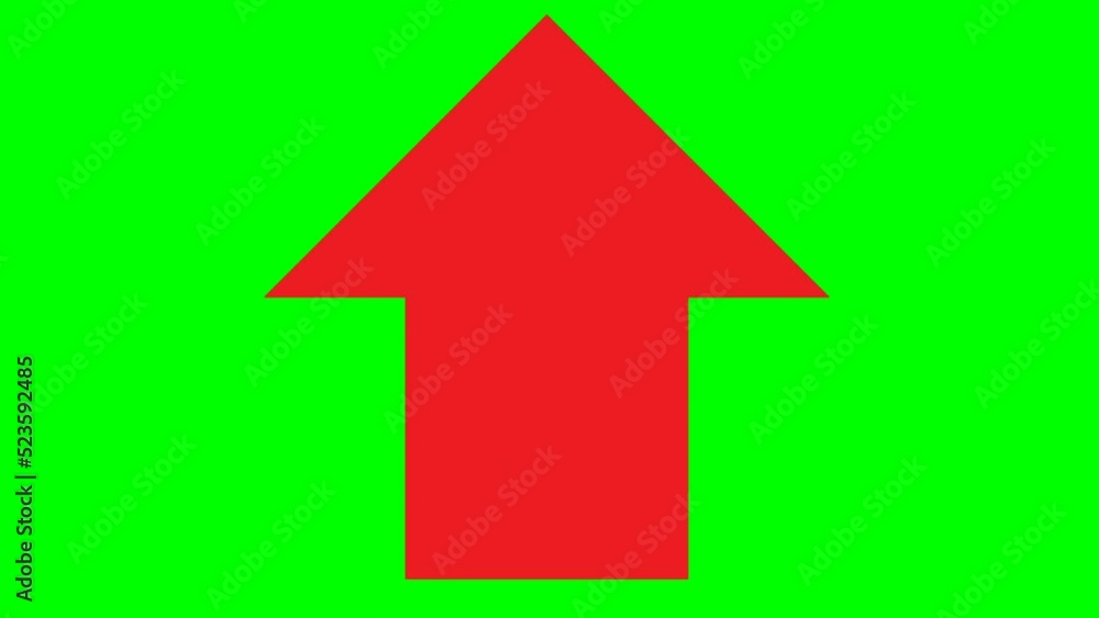 red arrow pointing up icon,symbol of arrow on green screen background ...
