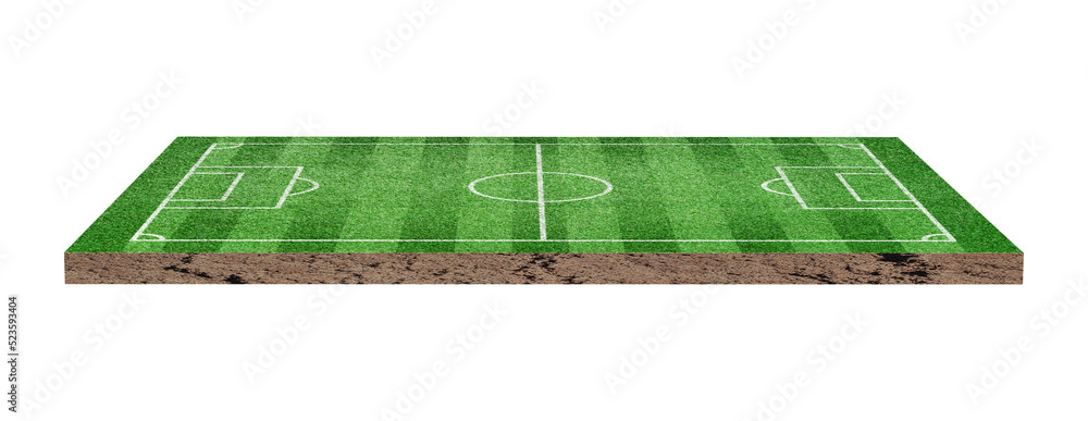 Green grass soccer or football field isolated on transparent background ...