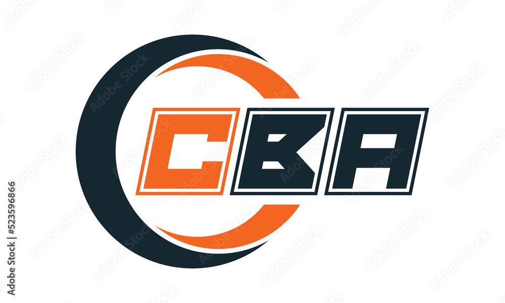 CBA three-letter circle logo design. custom font logo vector template ...