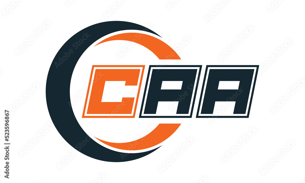 CAA three-letter circle logo design. custom font logo vector template ...