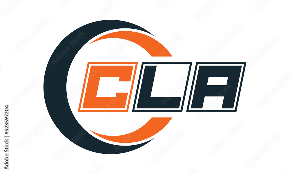 CLA three-letter circle logo design. custom font logo vector template ...