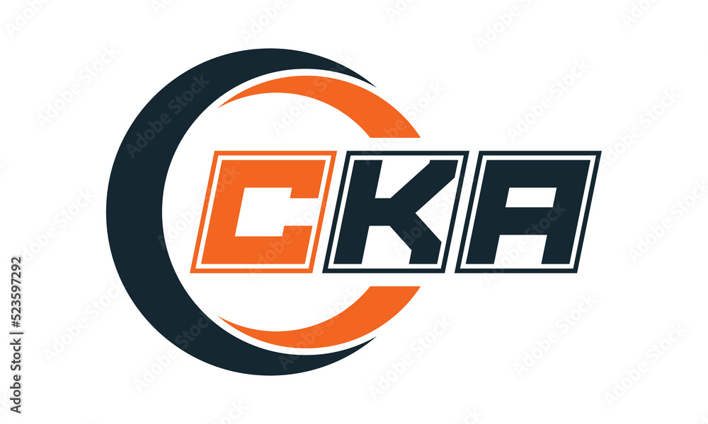 Vetor de CKA three-letter circle logo design. custom font logo vector ...