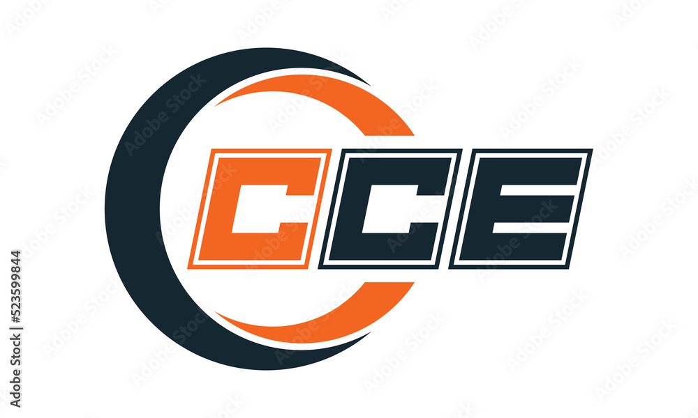 CCE three-letter circle logo design. custom font logo vector template ...