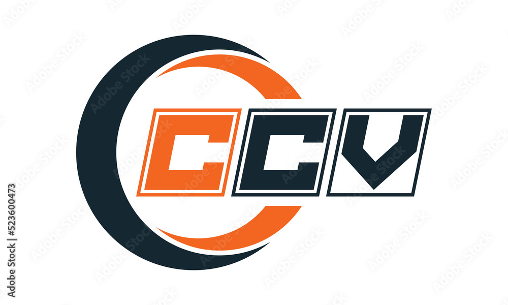 CCV three-letter circle logo design. custom font logo vector template ...