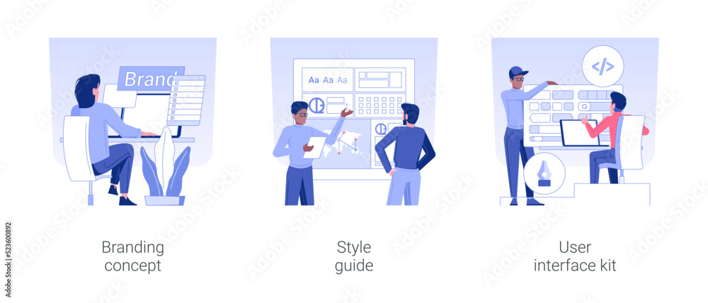 UI design isolated concept vector illustration set. Branding concept ...