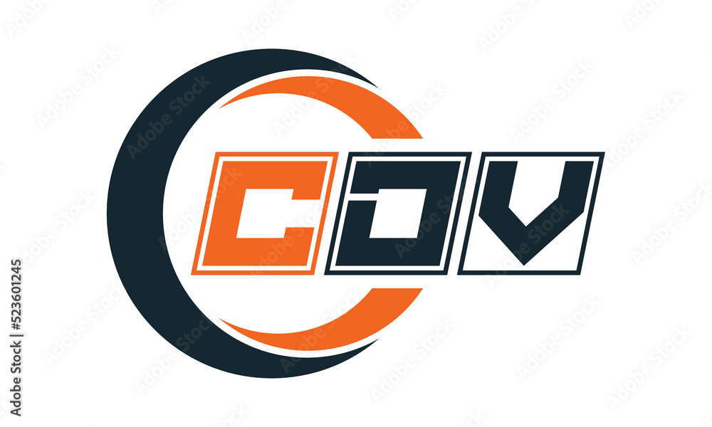 CDV three-letter circle logo design. custom font logo vector template ...