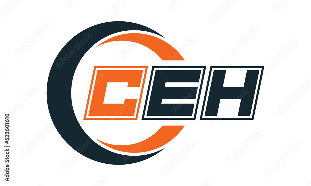 CEH three-letter circle logo design. custom font logo vector template ...