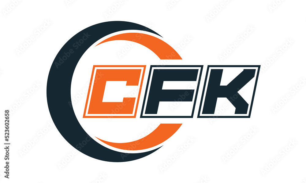 CFK three-letter circle logo design. custom font logo vector template ...