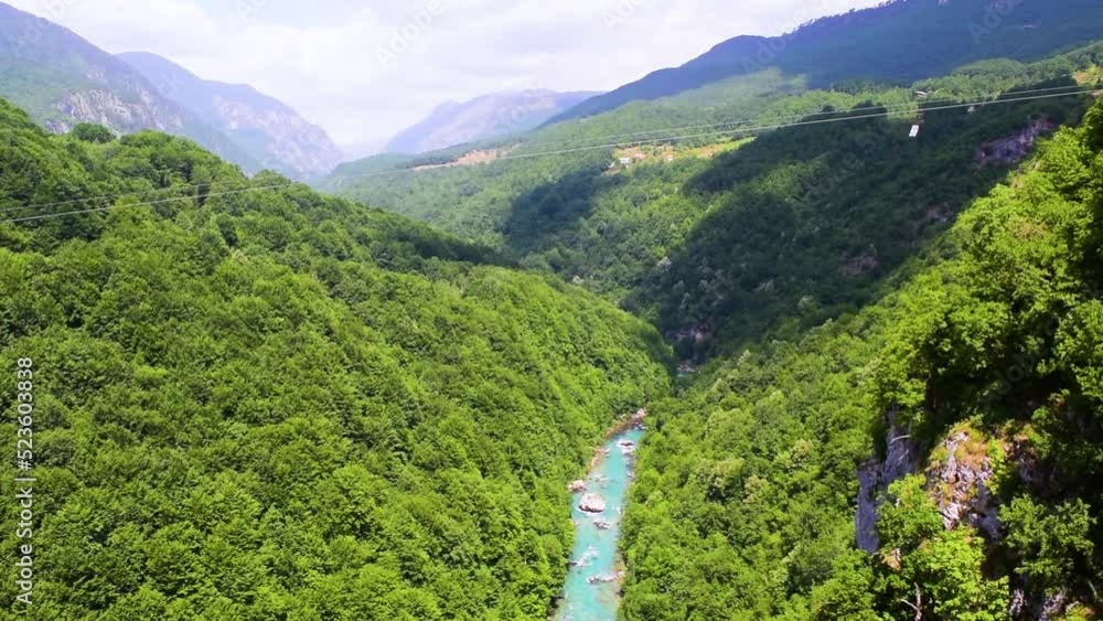 Tara River Canyon or Tara River Gorge located between high mountains ...