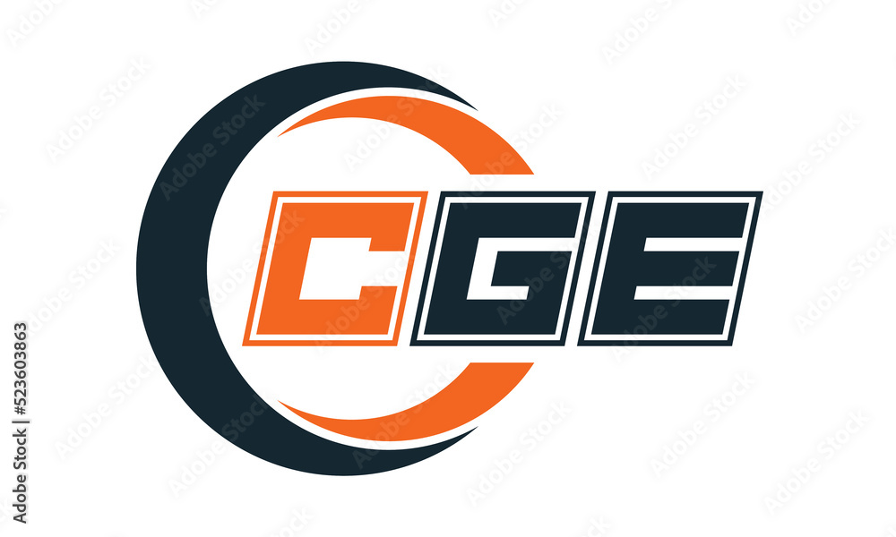 CGE three-letter circle logo design. custom font logo vector template | abstract logo | word ...