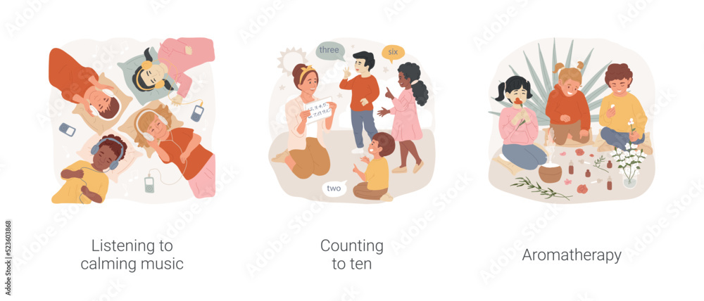 Relaxation sessions for kids with autism isolated cartoon vector ...