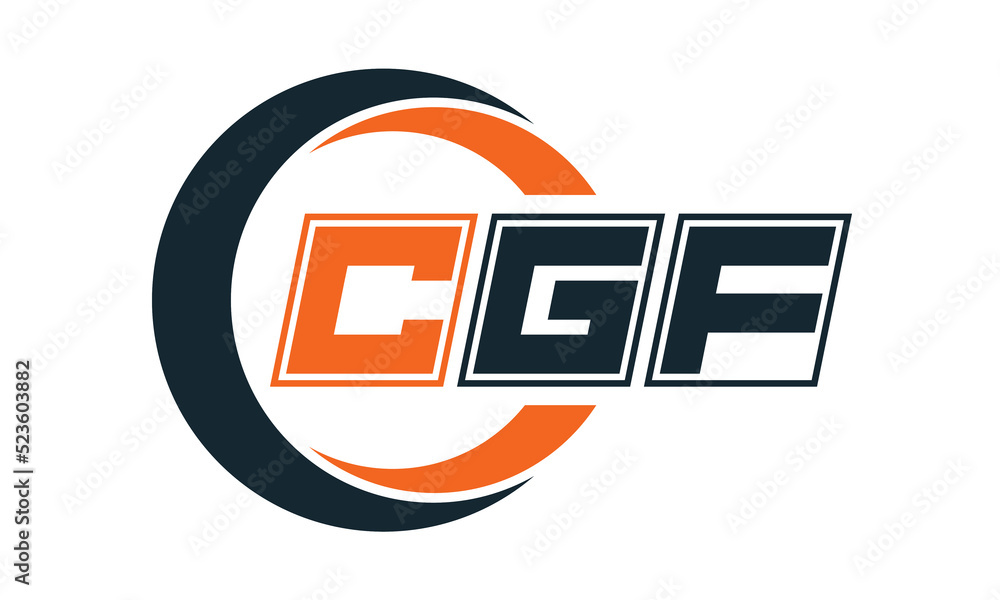 CGF three-letter circle logo design. custom font logo vector template ...