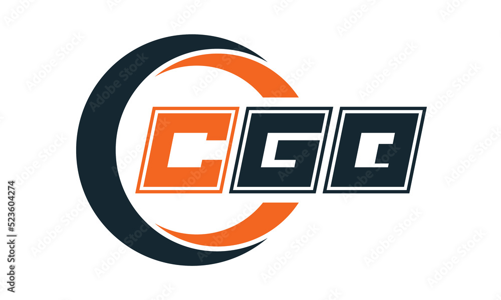 CGQ three-letter circle logo design. custom font logo vector template ...