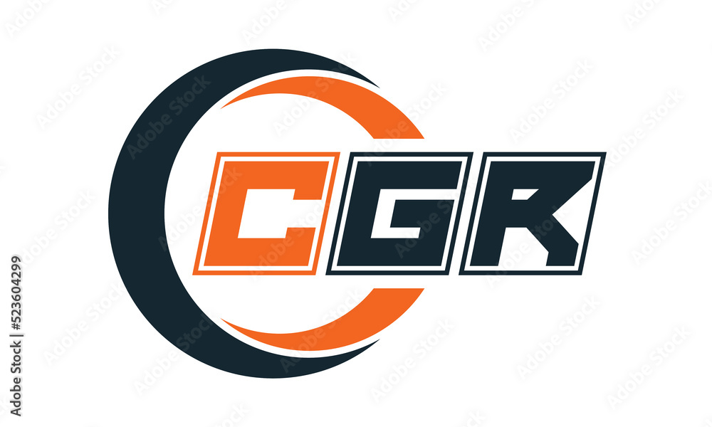 CGR three-letter circle logo design. custom font logo vector template ...