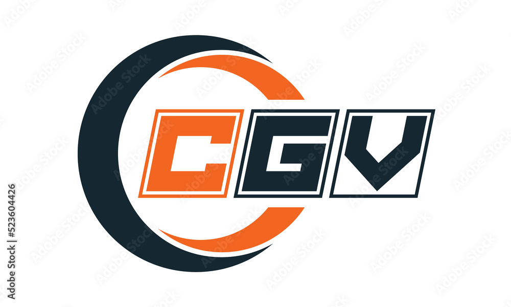 CGV three-letter circle logo design. custom font logo vector template ...