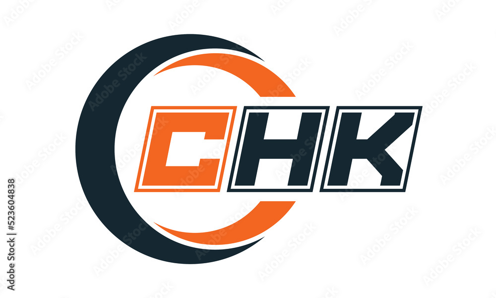 CHK three-letter circle logo design. custom font logo vector template ...
