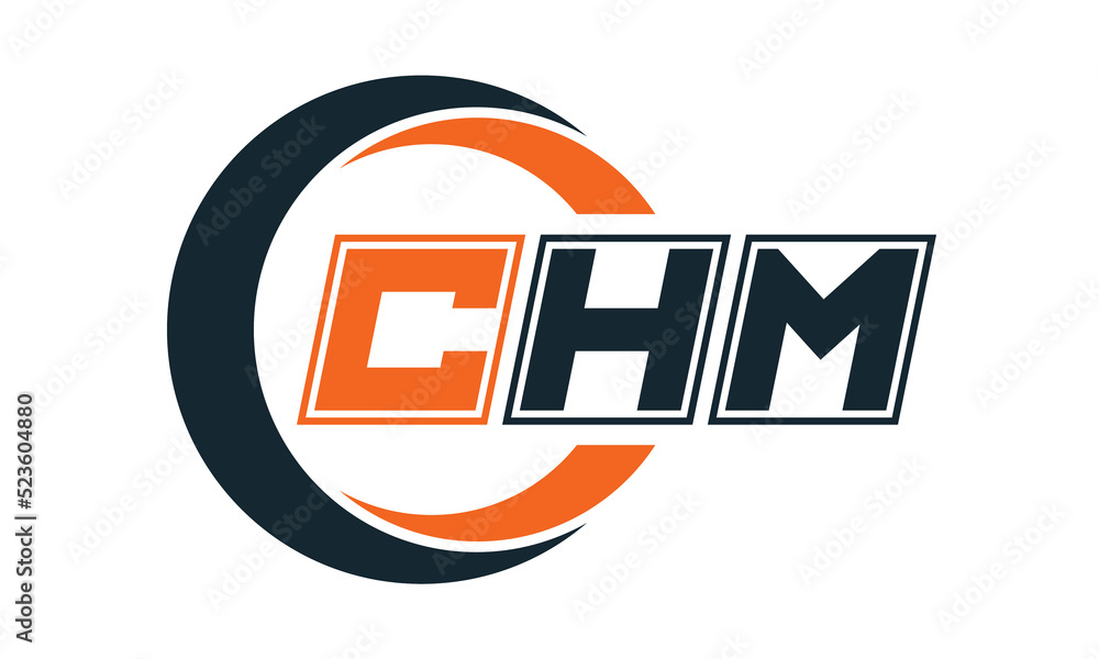 CHM three-letter circle logo design. custom font logo vector template ...
