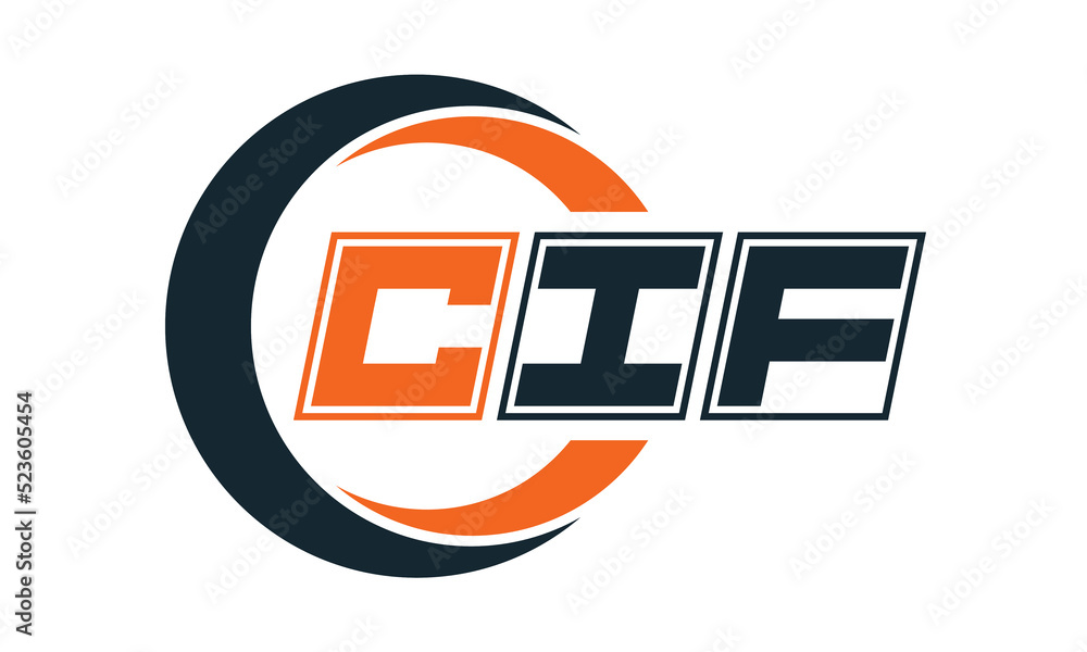 CIF three-letter circle logo design. custom font logo vector template ...
