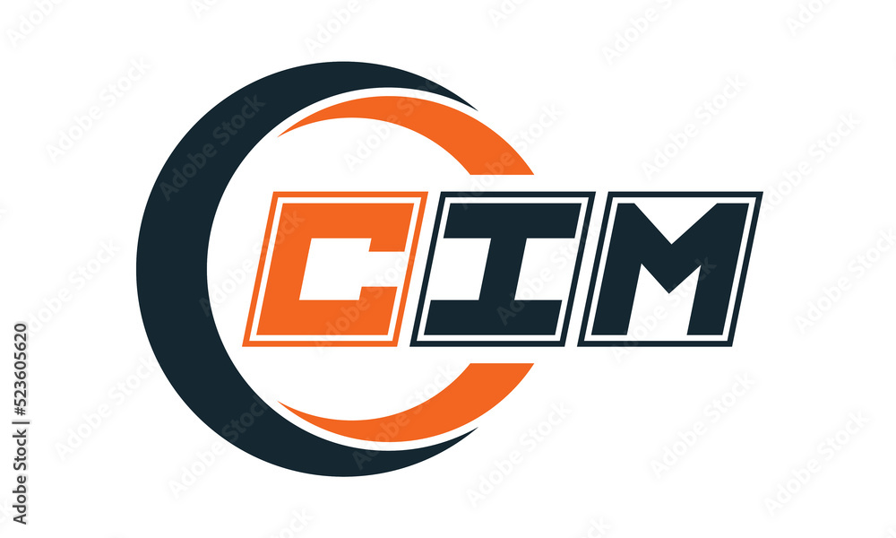 CIM three-letter circle logo design. custom font logo vector template ...