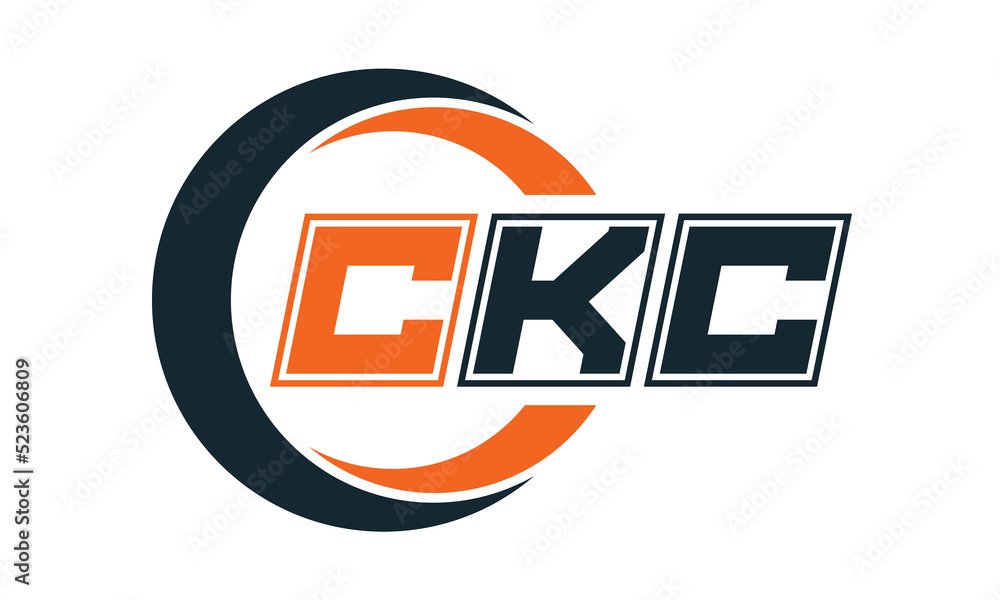 CKC three-letter circle logo design. custom font logo vector template ...