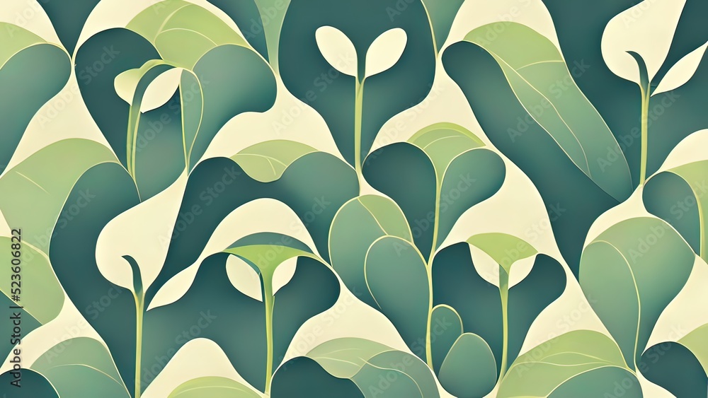 Organic green leaf texture. Abstract pattern of graphic vegetal leaves ...