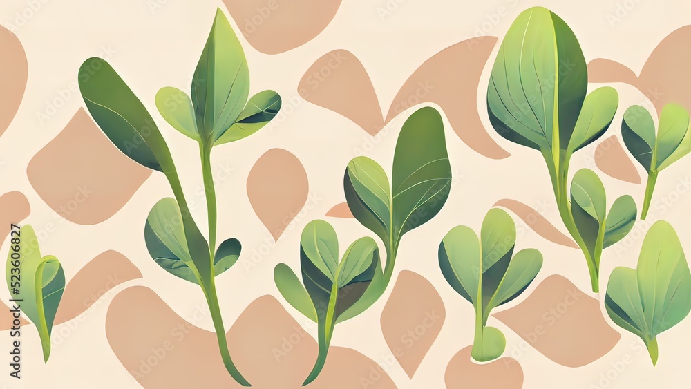 Organic green leaf texture. Abstract pattern of graphic vegetal leaves ...