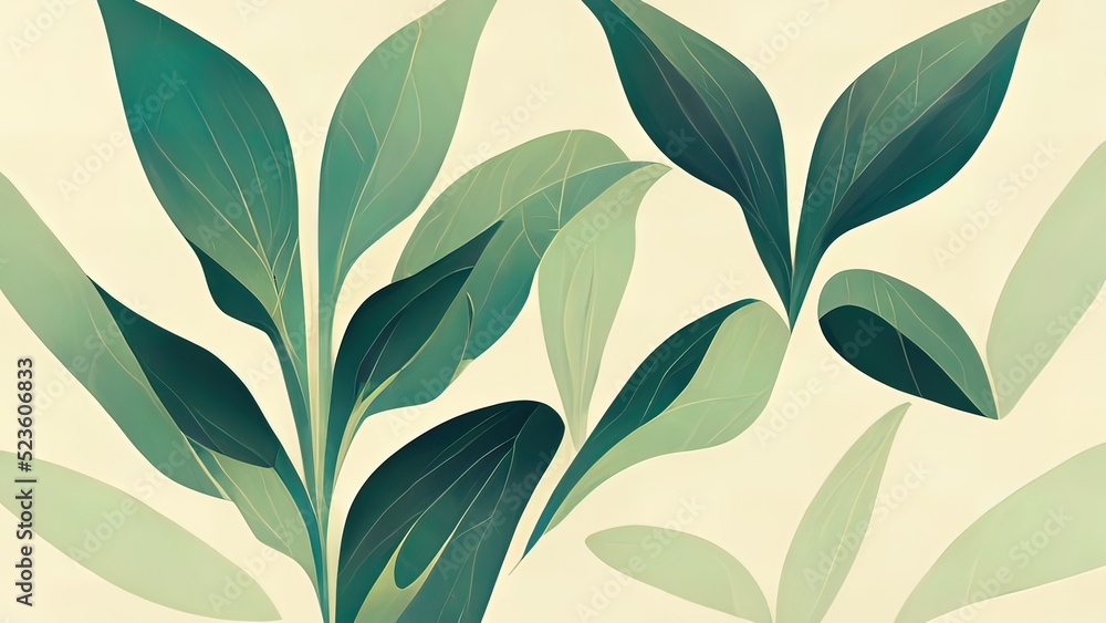 Organic green leaf texture. Abstract pattern of graphic vegetal leaves ...