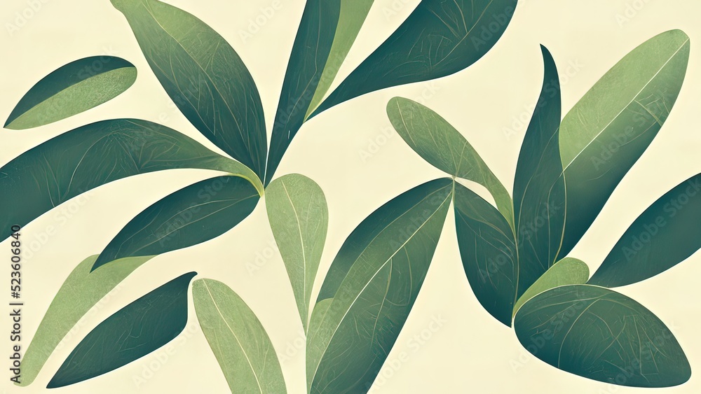 Organic green leaf texture. Abstract pattern of graphic vegetal leaves ...