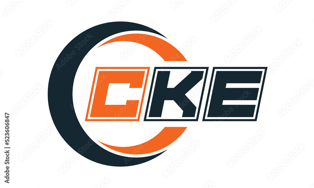 CKE three-letter circle logo design. custom font logo vector template ...