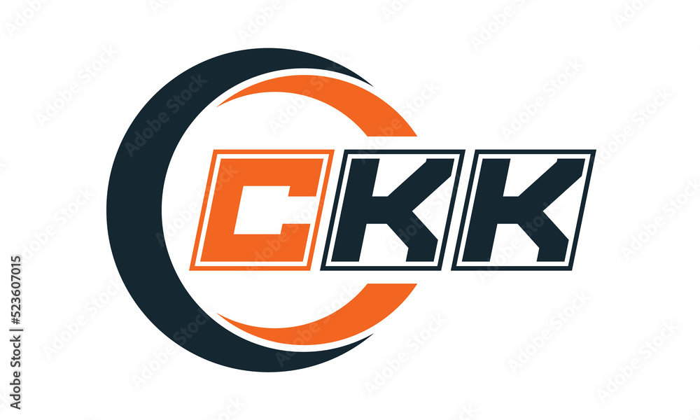 CKK three-letter circle logo design. custom font logo vector template ...