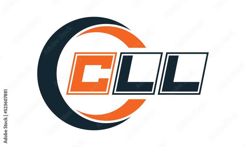 CLL three-letter circle logo design. custom font logo vector template ...